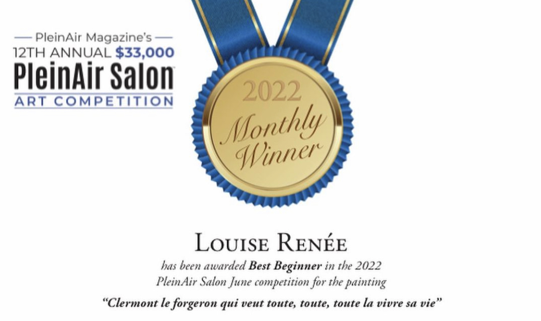 Louise Renée - June Winner of the Best Beginner PleinAir Salon Award