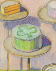 Wayne Thiebaud - Cakes, Pie, And Watermelon - Pastel Today